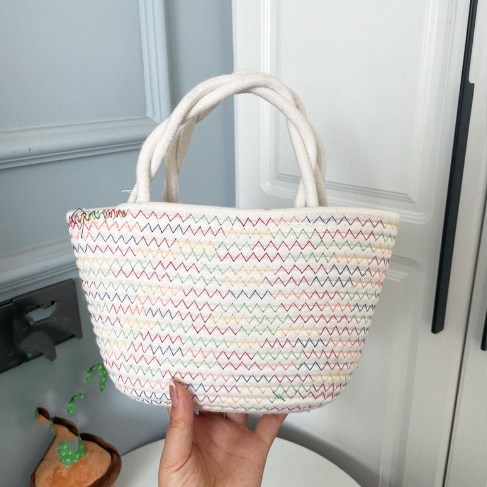 Woven Spot Bag Beige Khaki Cord Bag Creative Women's Luggage | eBay