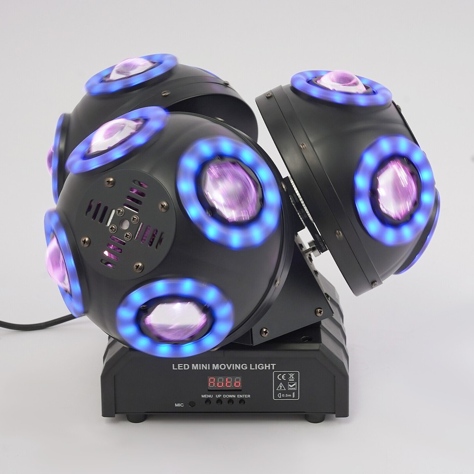 Moving Head 12 LED Rotating Beam DMX Stage Light RGBW DJ Disco Party ...