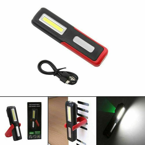 LED COB Hand Torch USB Rechargeable Car Garage Inspection Lamp Magnetic ...