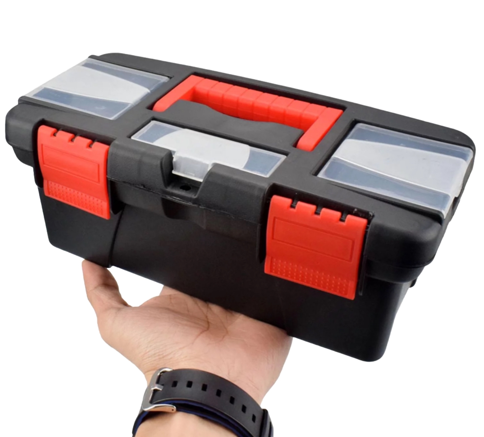 12" Small Heavy Duty Plastic Toolbox Chest Storage Tool Box Case Tray ...