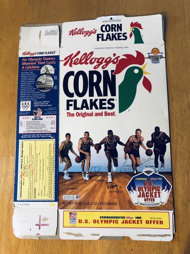 1992 Kellogg's Corn Flakes USA Basketball Dream Team Cereal Box ...