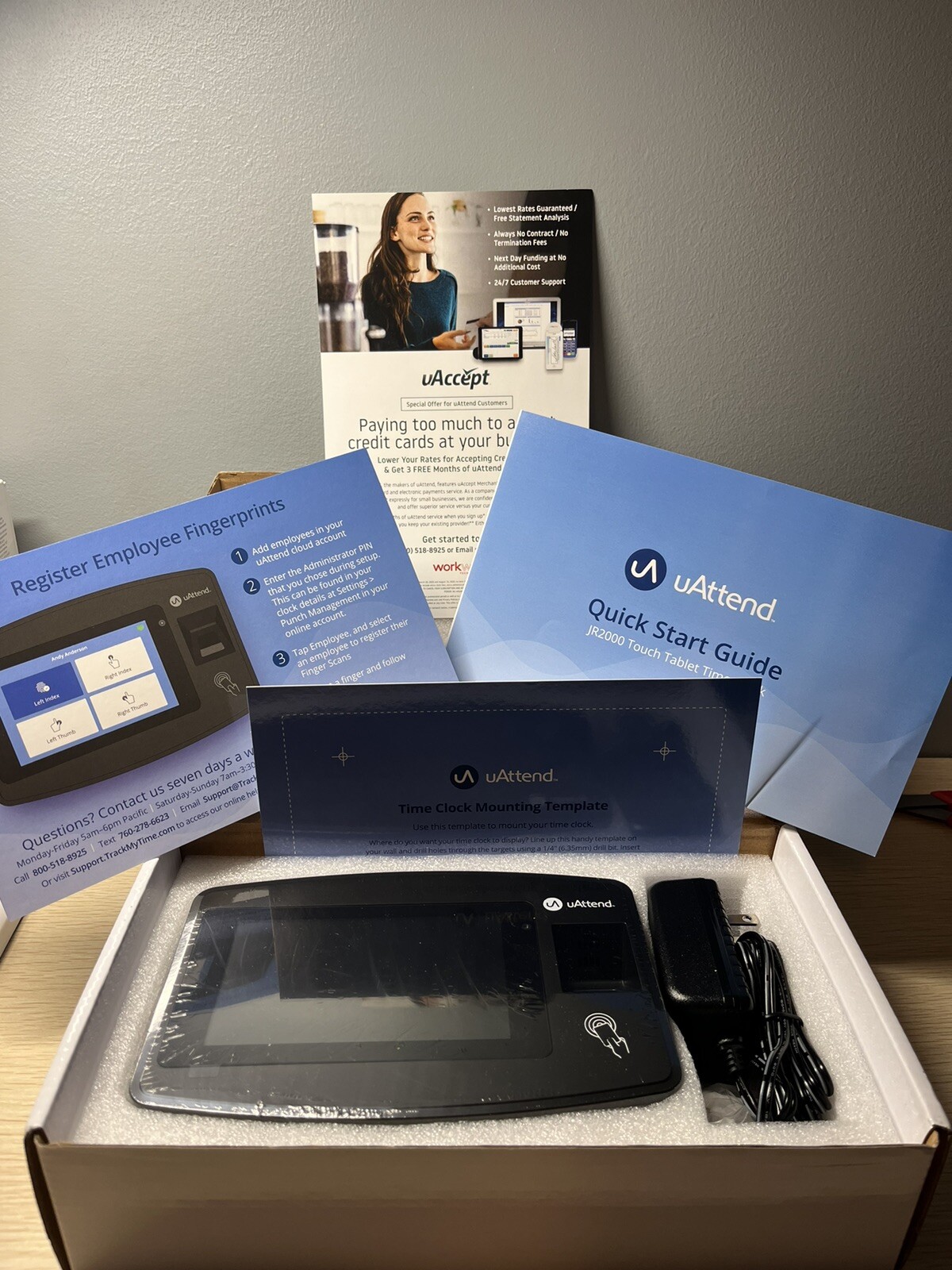 UATTEND JR2000 TOUCHSCREEN TIME CLOCK W/ FINGERPRINT SCAN RFID & PIN | eBay