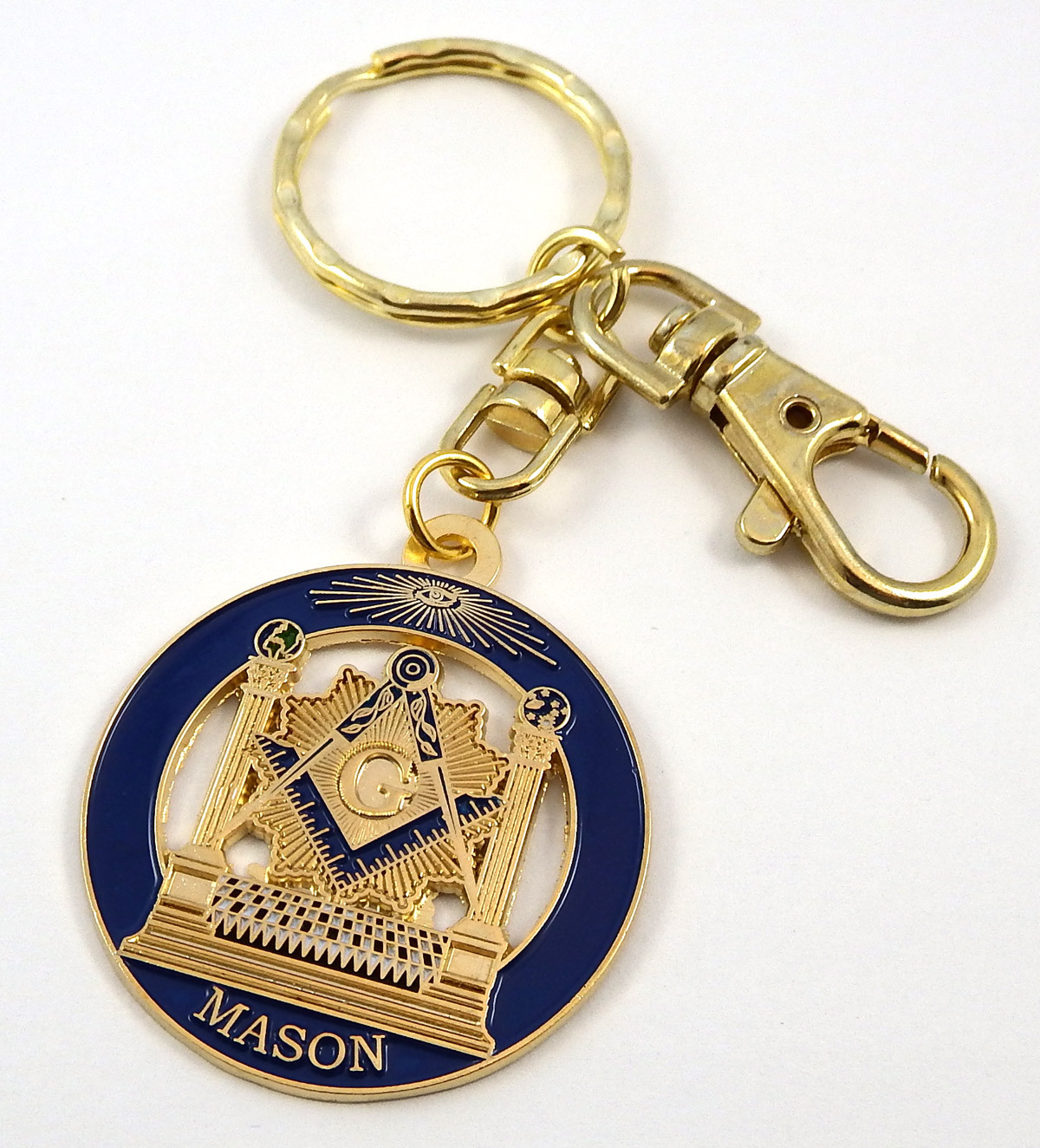 Mason Pillars and Mosaic Pavement Key Chain metal keychain with belt ...