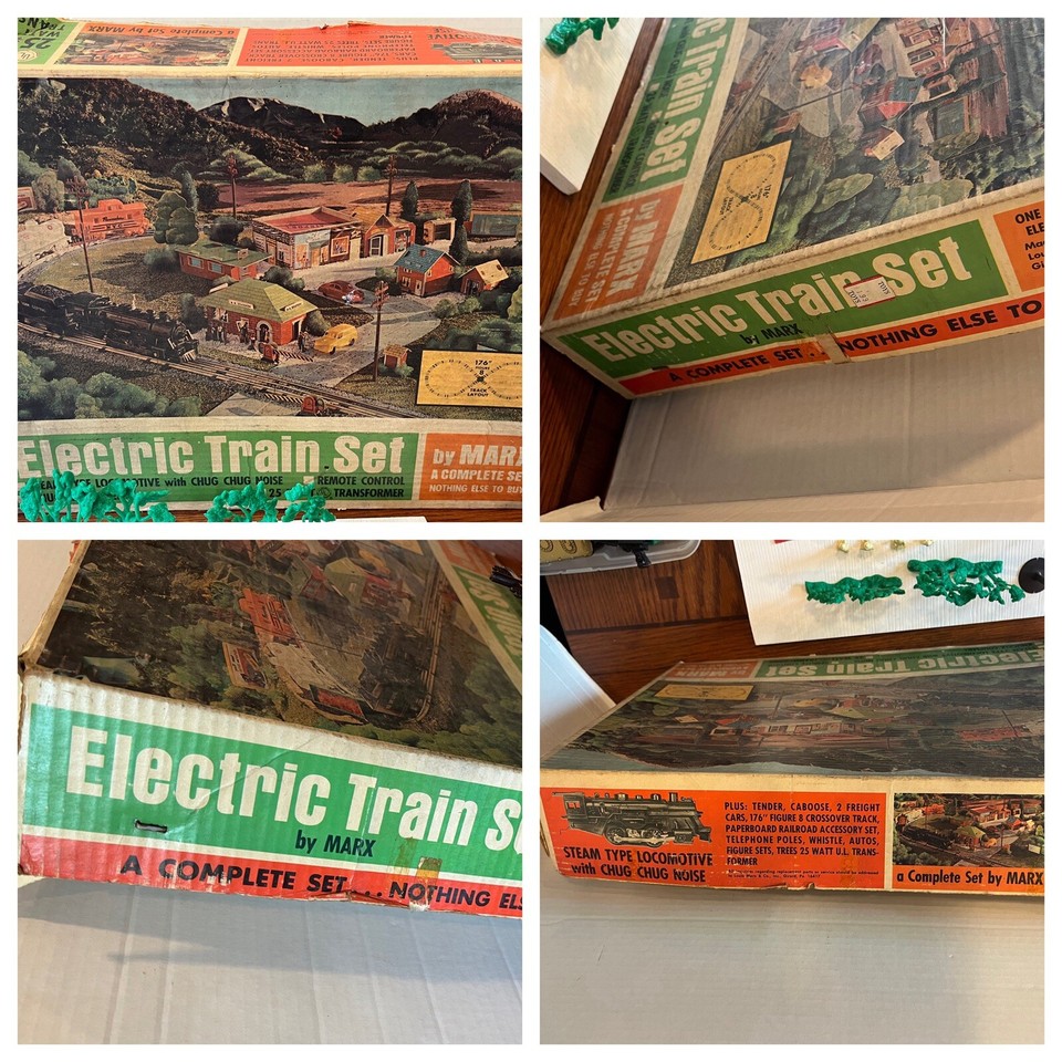 Vintage Marx Electric Train Set 4553 Tracks Village Transformer Bonus 4 ...