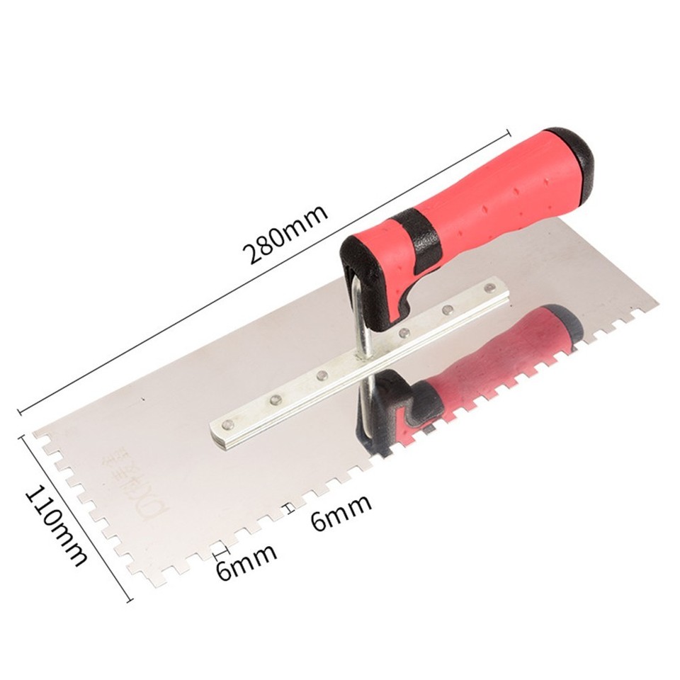 Set of 3 Stainless Steel Notched Trowels Square Tooth for Tile Projects ...