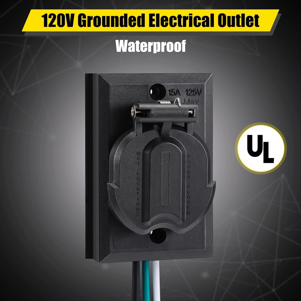 3 Packs Lamp Post Outlet 125V 15A Grounded Electrical Outlet Energy ...