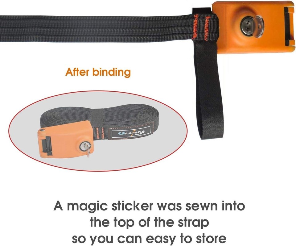 Lockable Tie Down Strap with 3 Stainless Steel Cables 'No Scratch ...