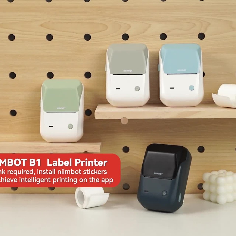 NIIMBOT B1 Label Maker Machine with Tape Portable Bluetooth Thermal ...