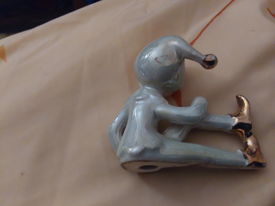 Vtg 1950's Japan Irridescent Elf Christmas Figurine Winking Elf Holt ...