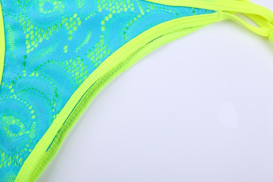 Women's Summer Beach Bikini Thong Bottoms Push Up Lace Swimsuit Bathing ...
