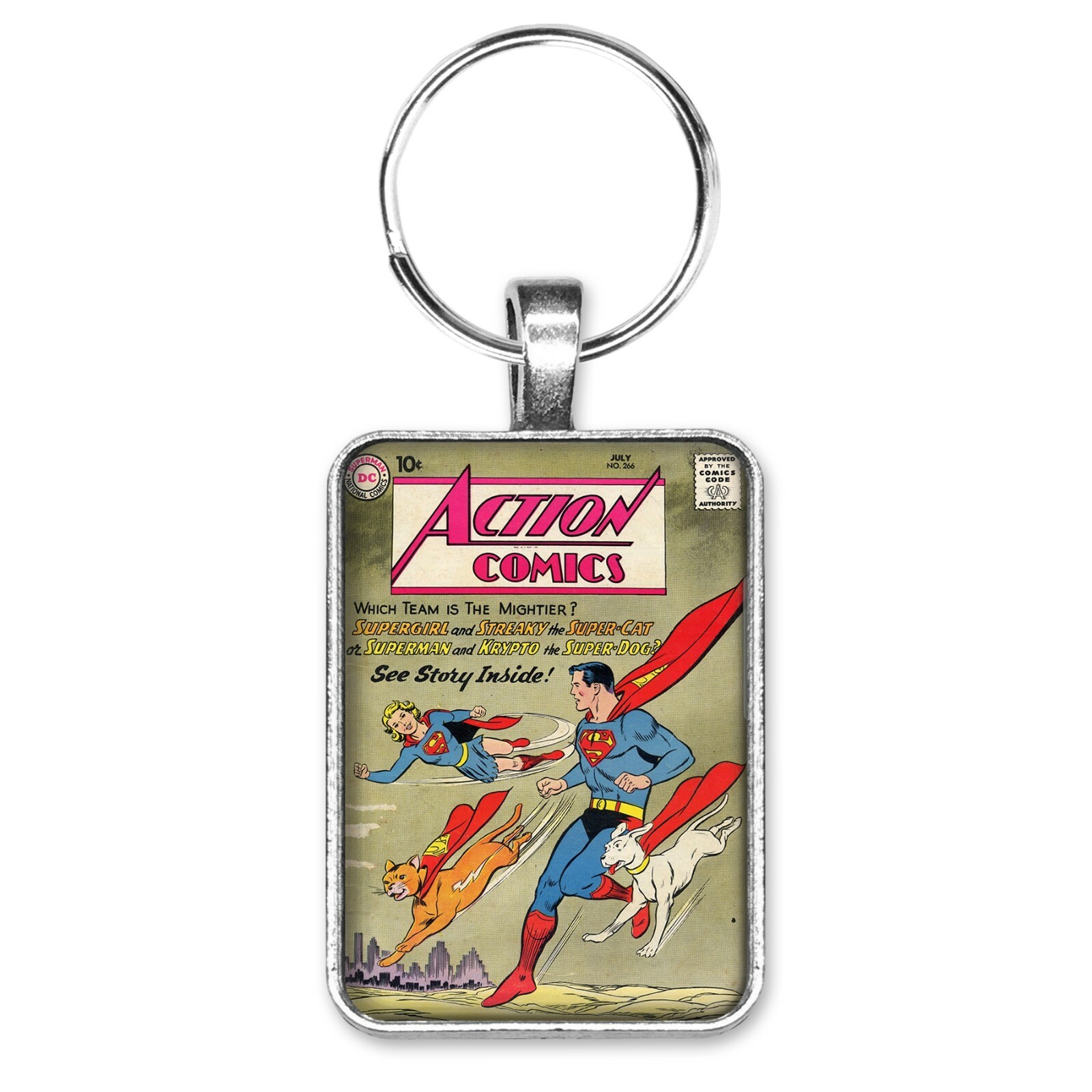 Action Comics #266 SUPERMAN KRYPTO SUPERGIRL STREAKY Cover Key Ring or ...