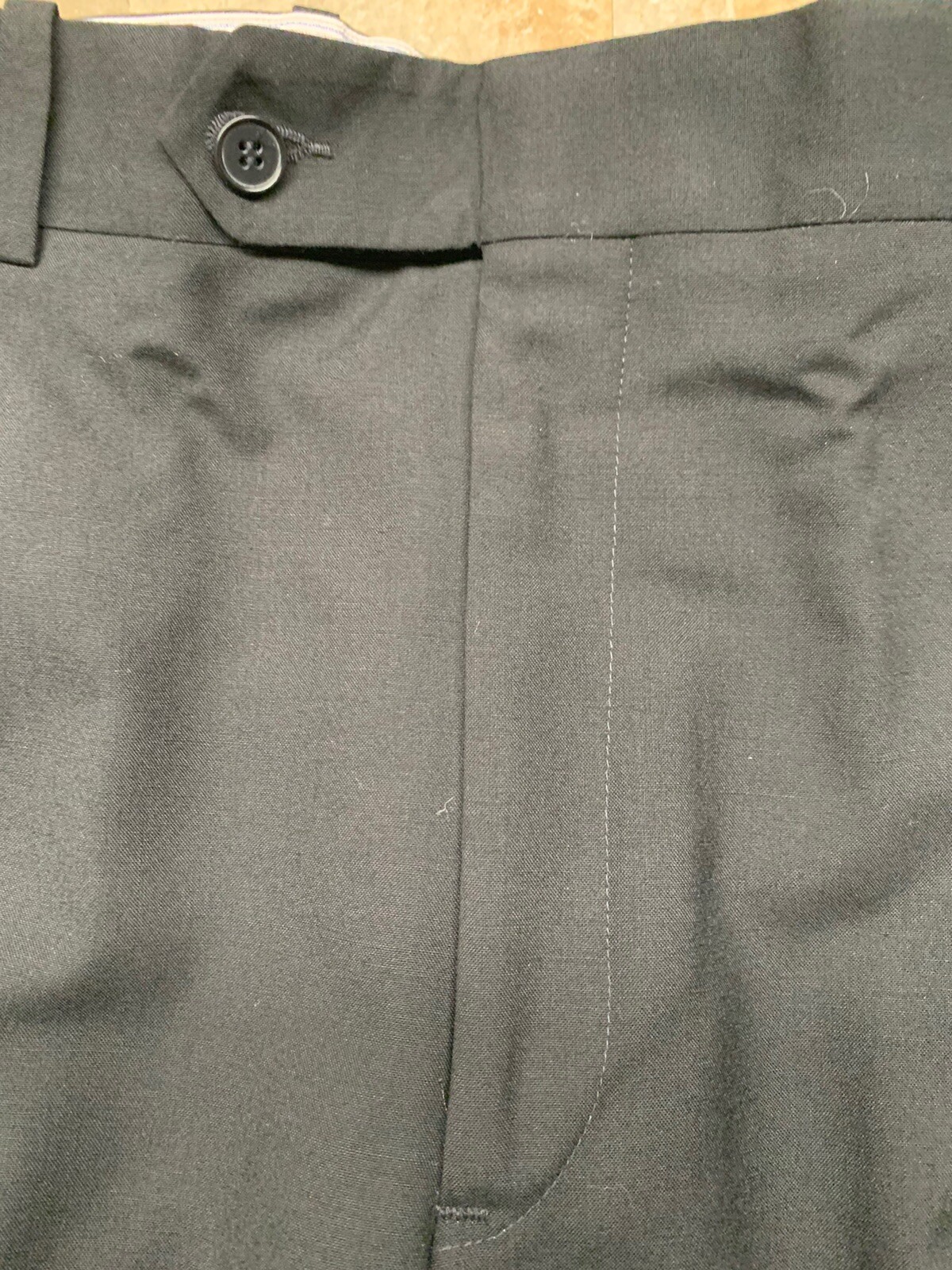 TROUSERS 35-S MEN’S BLACK ROYAL 120’s WORSTED SUPER 120s W. WOOL by ...