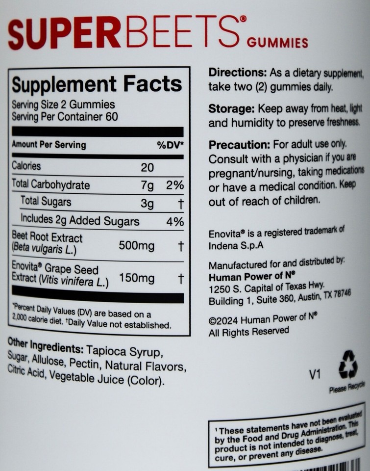 HumanN Super Beets Strawberry Gummies, 60-Day Supply, 120 Count | eBay