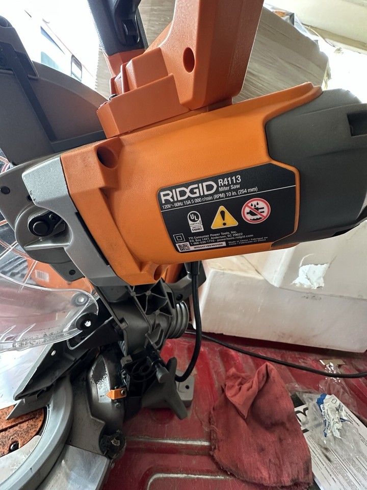 RIDGID R4113 15 Amp 10 inch Dual Miter Saw with LED Cut Line Indicator ...