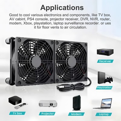 120mm USB Cooling Fan External Desktop Cooler Stand for Router Modem ...