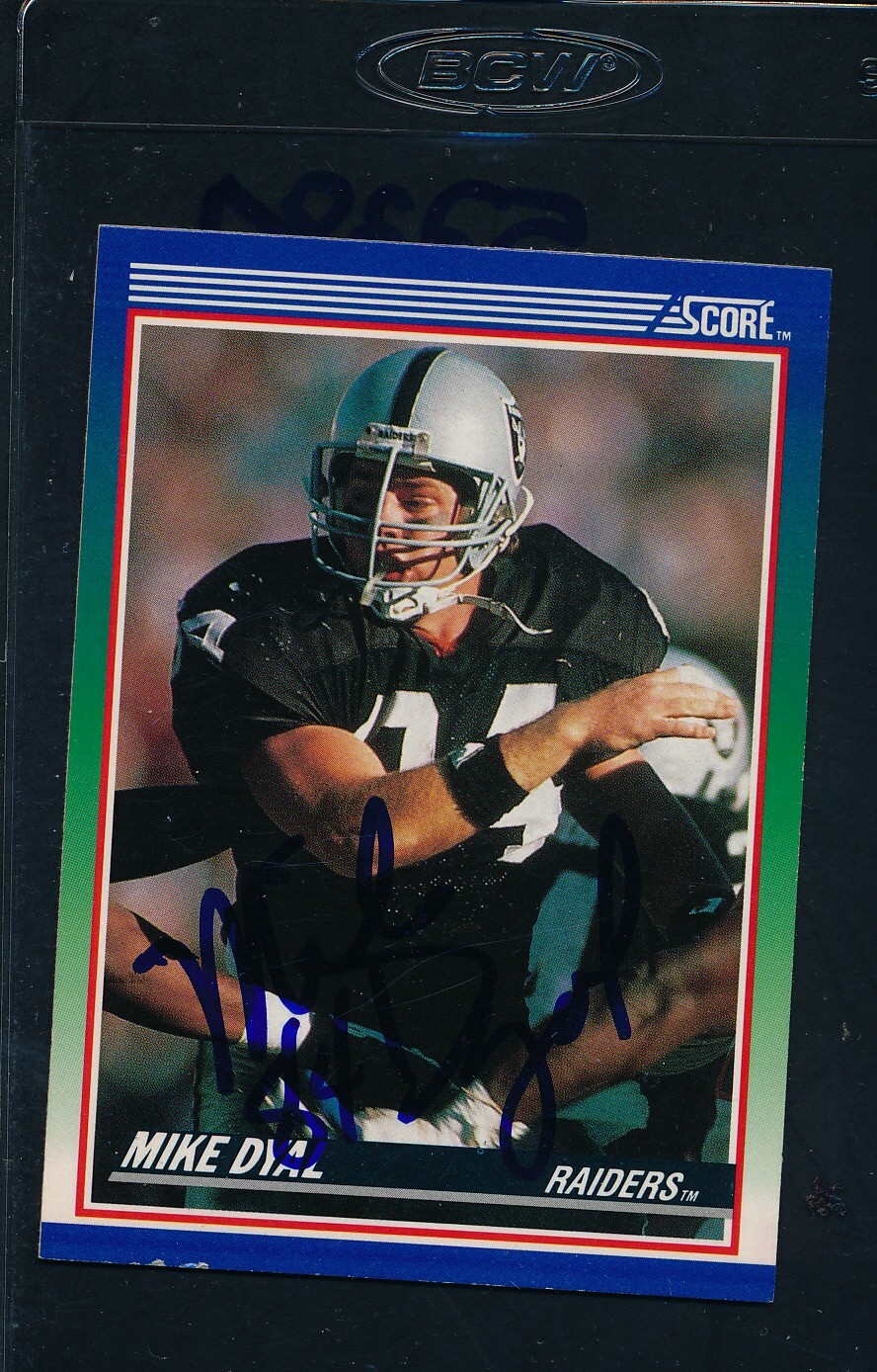 1990 Score #86 Mike Dyal Raiders Signed Auto *52384 | eBay