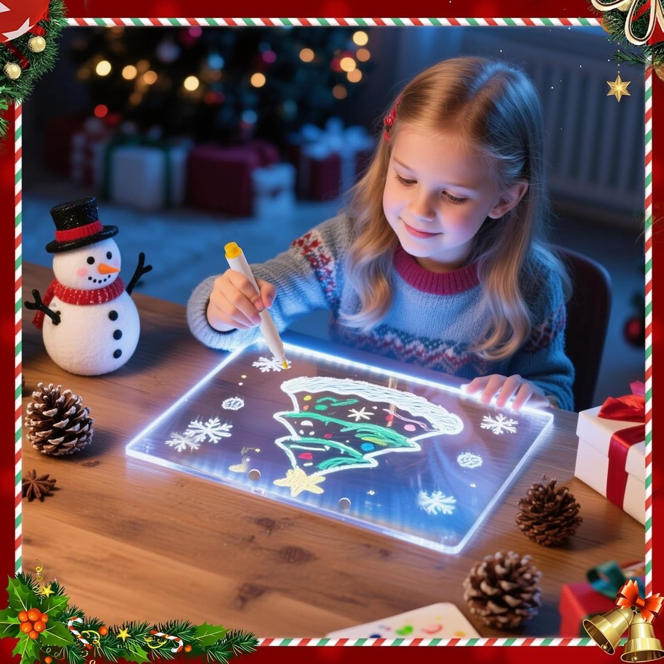 Lumiboard LED Drawing Board 7 Colors, Acrylic Dry Erase Stand & Light ...