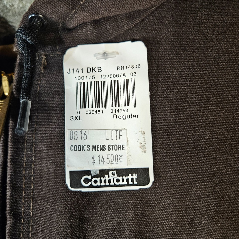 Brand New Carhartt Mens J141 Jacket Dark Brown 3XL Sherpa Lined Dark ...