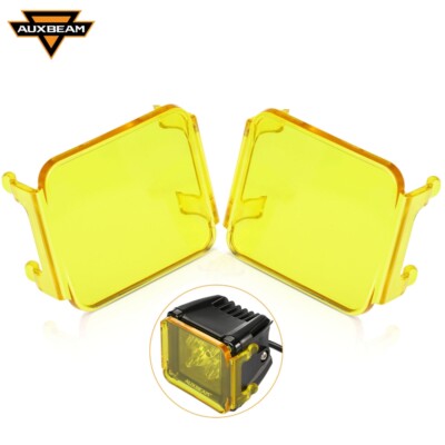 AUXBEAM Pair 3"inch Protective Amber Light Cover For LED Work Lights ...