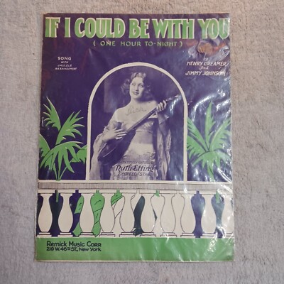 1926 If I Could Be With You Vintage Sheet Music Florence Richardson ...