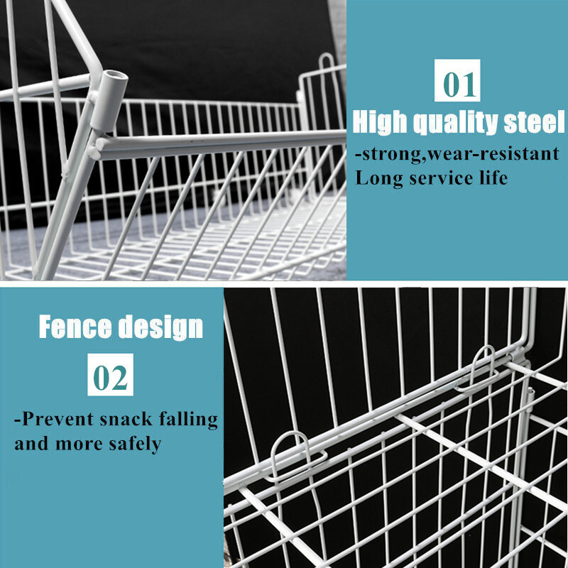 Retail Display Rack Shelf 5Tier White Black Wire Grid Merchandise ...