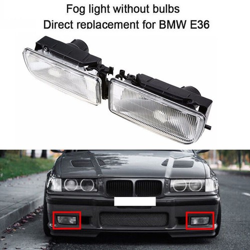 Pair Front Bumper Fog Lights Lamps Clear Lens For BMW E36 3 Series 1992 ...