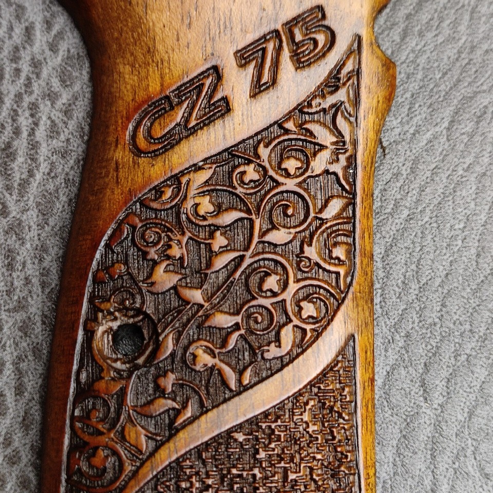CZ 75 75B Grips SET NEW TURKISH WALNUT WOOD HAND MADE Nice Gun Grips ...