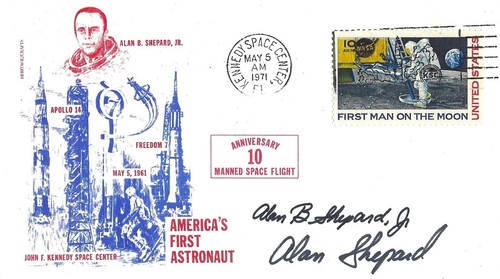 ALAN SHEPARD APOLLO 14 SIGNED POSTAL COVER UACC AUTOGRAPH MERCURY 7 ...