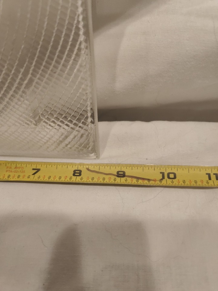 Vintage,GLASS CHROME BUILT-IN SQUARE RECESSED LIGHT LENSE. CONCENTRIC ...