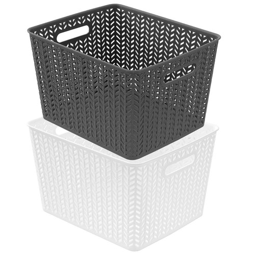 2x Box Sweden Cesta Basket Home Office Storage Container Organiser 35 ...