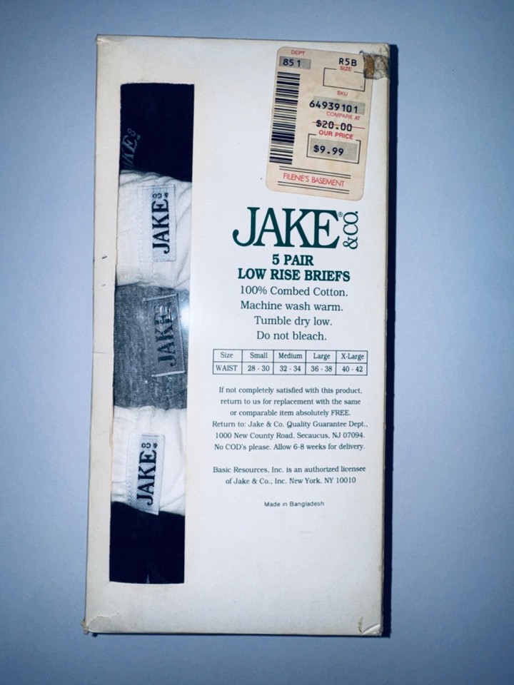 Jake & Co 5 Pack Low Rise Briefs Size Medium 100% Combed Cotton NEW ...