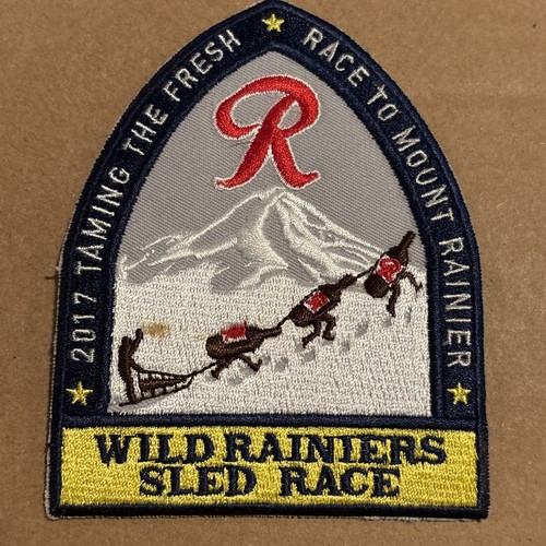 RARE 2017 Rainier Beer Wild Rainiers Sled Race Iron-on PATCH 4” | eBay