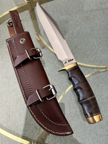 Adam Shaw CUSTOM BOWIE KNIFE Styled Like Randall W/LEATHER HANDLE | eBay