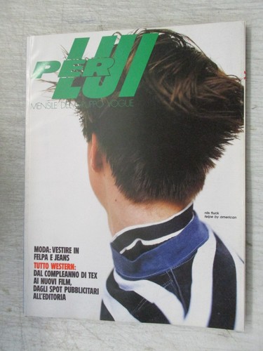 PER LUI #57 MEN'S ITALIAN FASHION MAGAZINE FEBRUARY 1988 NILS FLUCK ...