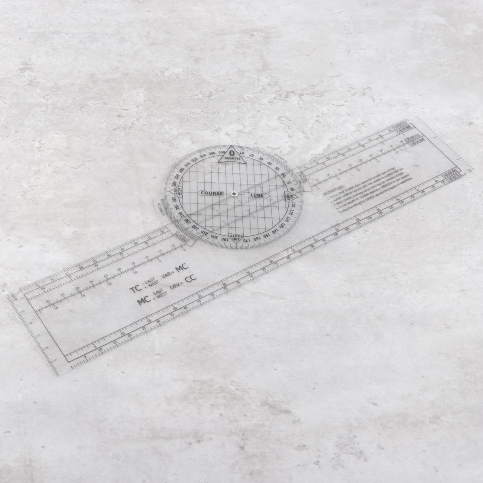 360 Degree Protractor Aviation Training Drawing Ruler Clear Coordinate ...