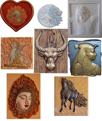Concrete mould Plaque WALL DECOR plastic Mold Handmade Panno Plaster ...