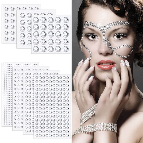 Self Adhesive Face Hair Gems Rhinestones Crystal Sticker Body Jewels ...