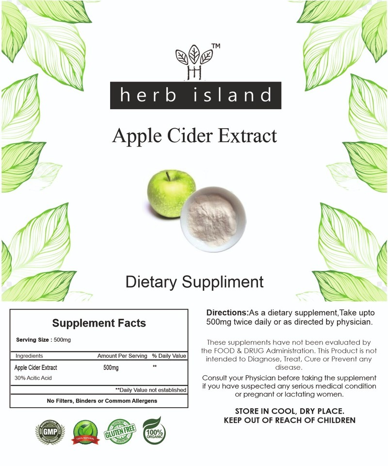 Apple Cider Extract 100% Organic - Weight management Highest Quality ...