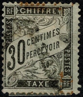 U3399 FRANCE 1882 Postage due 30 centimes black Maury T18 used | eBay