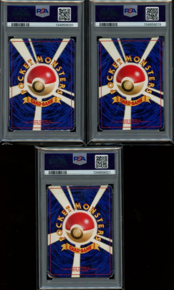 PSA 1 Sequential Set Articuno Zapdos Moltres Holo Japanese Fossil ...