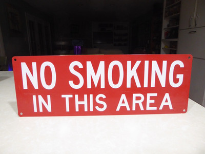 Vintage No Smoking in This Area Red Metal Sign 20 x 7 Inches Original ...