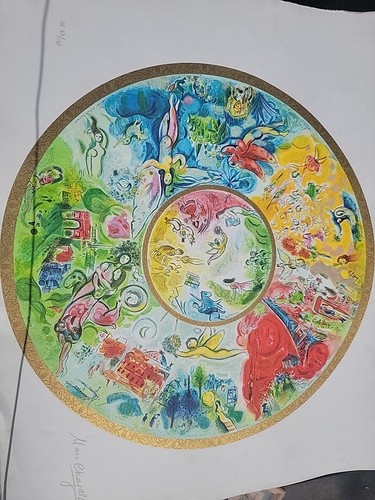 MARC CHAGALL LARGE LITHOGRAPH "PARIS OPERA CEILLING" W COA-NUMBRD 82/ ...