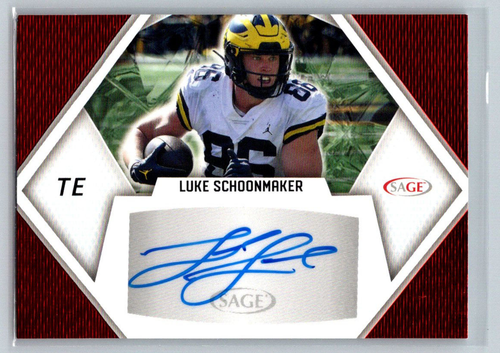 2023 SAGE High Series Auto Red Luke Schoonmaker #A-LS Rookie Auto RC ...