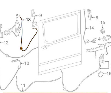 NEW MERCEDES BENZ SPRINTER 906 REAR SLIDING DOOR-CABLE A9067600100 OEM ...