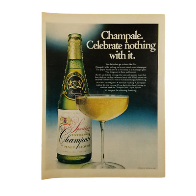 1969 Champale Malt Liquor Vintage Print Ad Celebrate Nothing With It | eBay