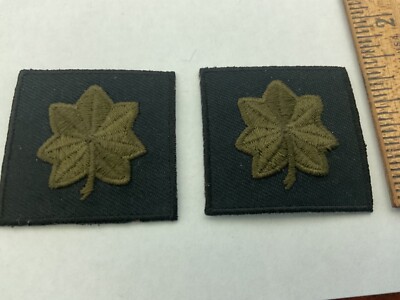 Pair Police,Law Enforcement, Security OakLeaf Rank Collar Patches Black ...
