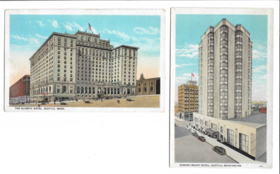 Set 2 Seattle Hotels - The Olympic & Edmond Meany Seattle Washington ...