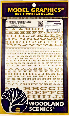 Woodland Scenics HO Dry Transfer Decals #MG717 Extended Roman RR Gold ...