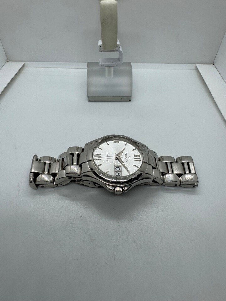 Bulova Swiss 50m Quartz Stainless Steel A2 Mans Wrist Watch Vintage ...