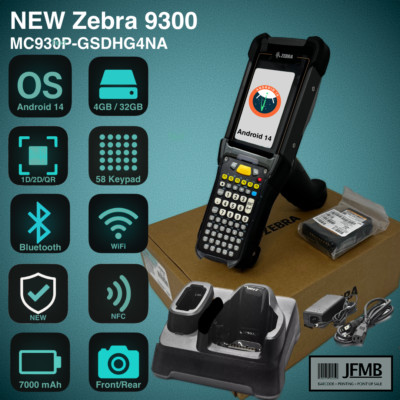 NEW ZEBRA MC9300 Android 14 Barcode Scanner 1D/2D/QR MC930P-GSDHG4NA w ...